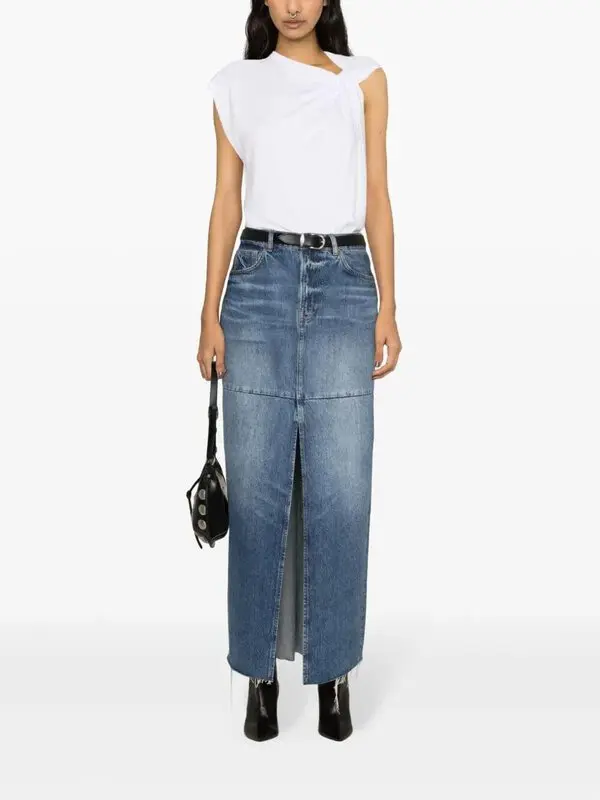 Isabel Marant Étoile Nayda Knot-detail Asymmetric T-shirt - White