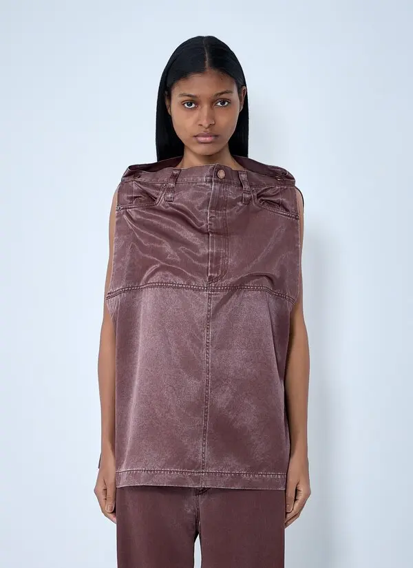 Issey Miyake Satin Denim Sleeveless Top