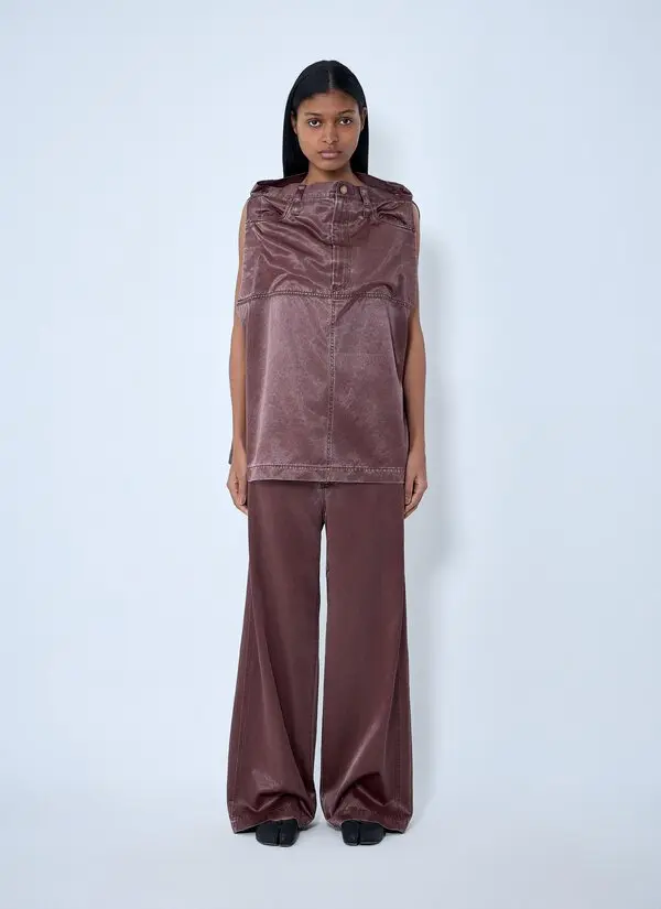 Issey Miyake Satin Denim Sleeveless Top