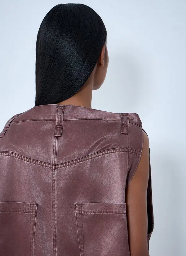 Issey Miyake Satin Denim Sleeveless Top
