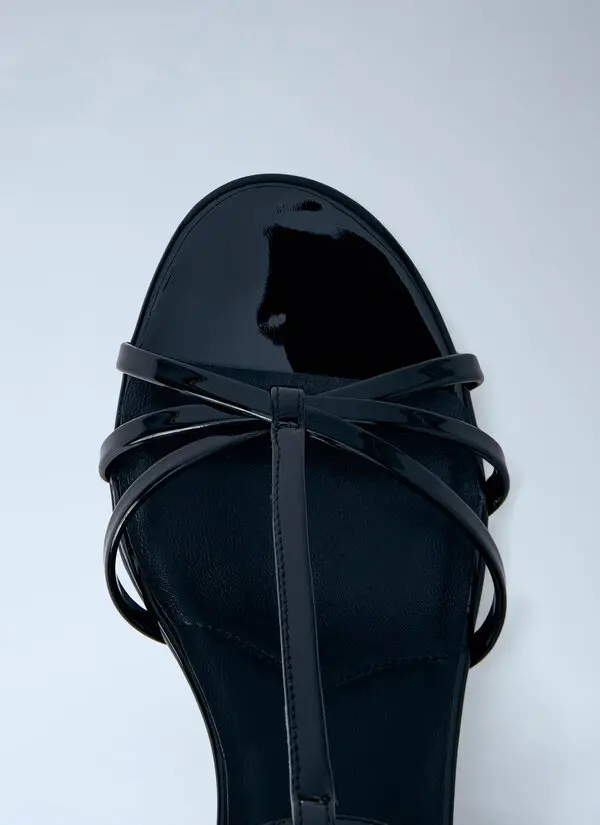 Prada Strappy Wedge Sandals - Black
