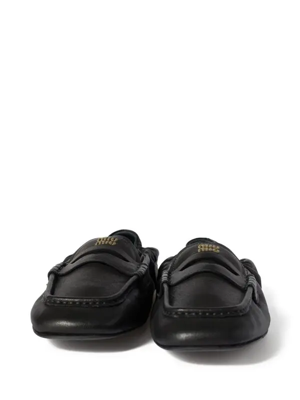 Miu Miu Ruches Leather Loafers - Multicolor