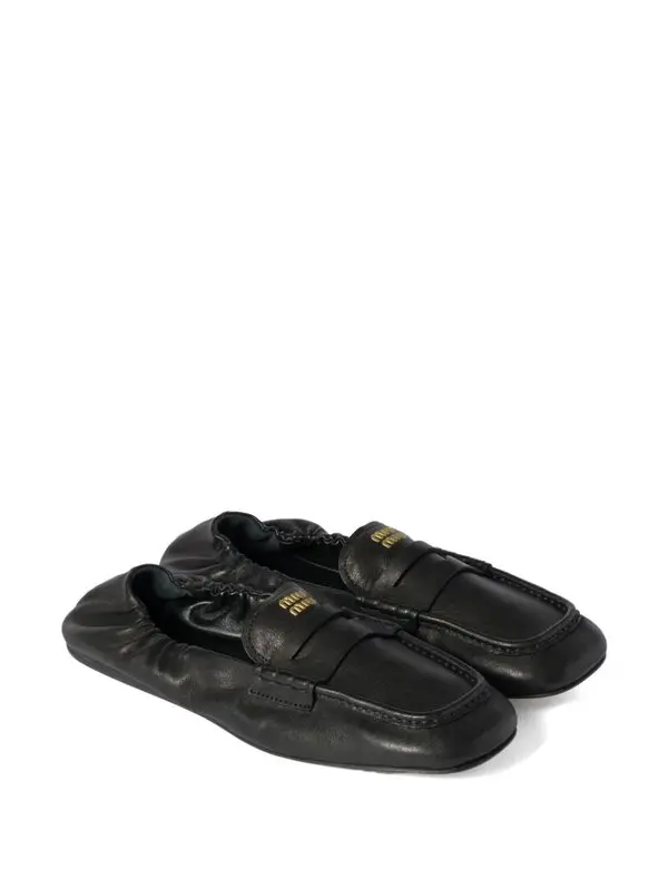 Miu Miu Ruches Leather Loafers - Multicolor