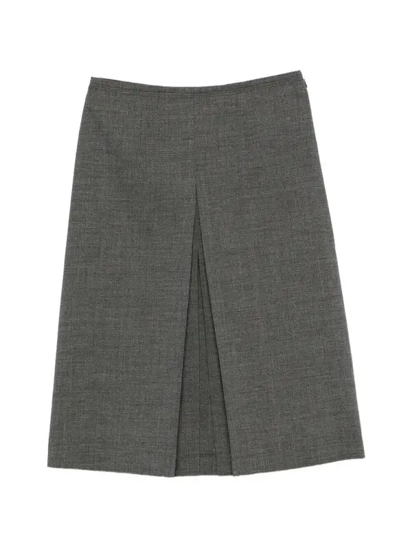 Prada Wool Skirt With Nylon Waistband - Multicolor