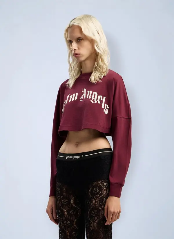 Palm Angels Curved Logo Crop Top