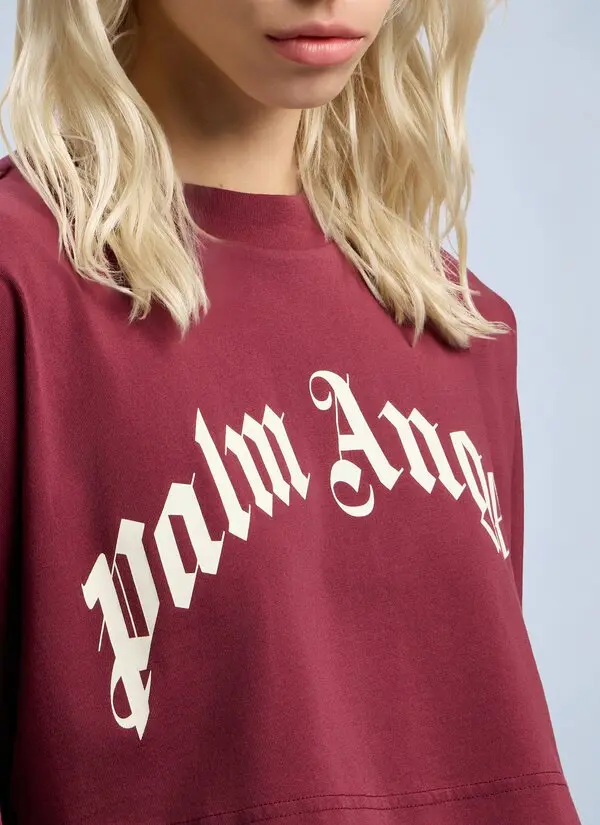 Palm Angels Curved Logo Crop Top