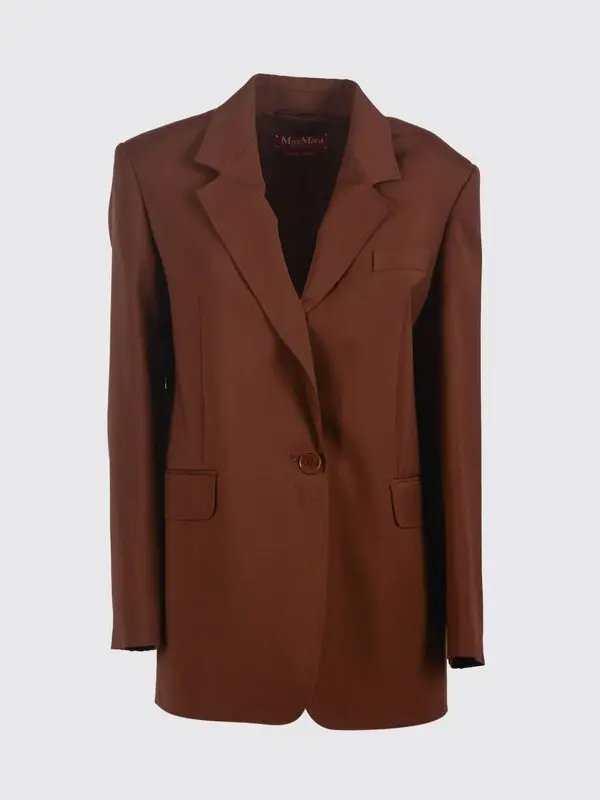 Max Mara Virgin Wool Single Breasted Blazer - Brown