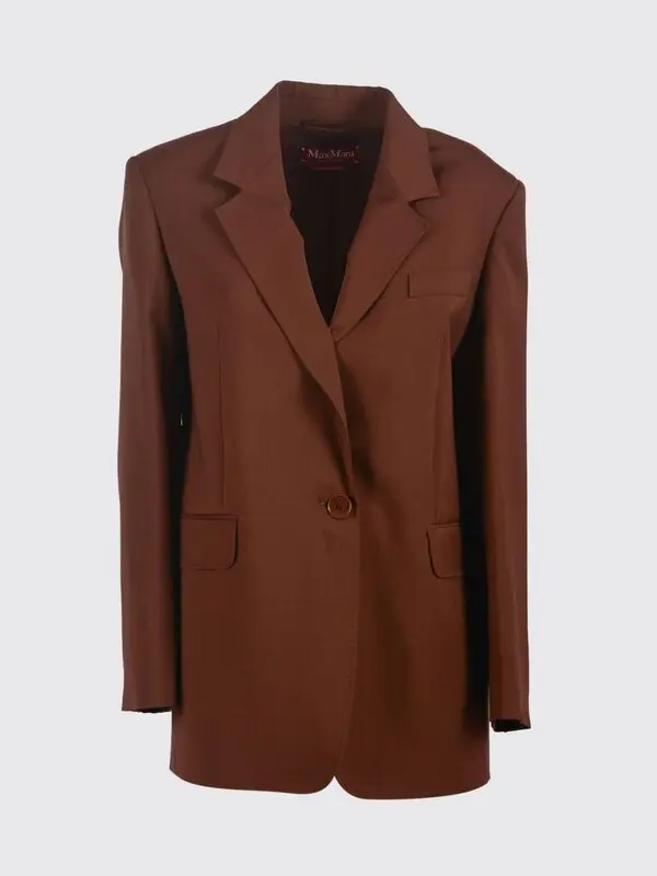 Max Mara Virgin Wool Single Breasted Blazer - Brown