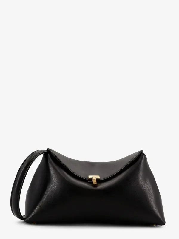 TOTEME T-lock Leather Clutch - Black