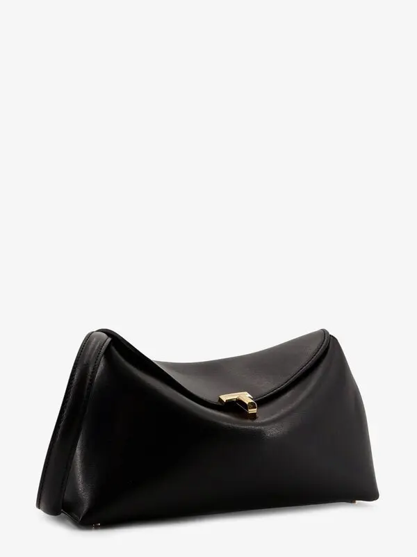 TOTEME T-lock Leather Clutch - Black