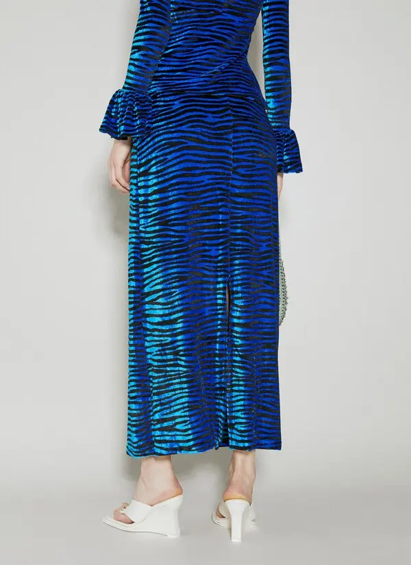 Rabanne Velvet Zebra Print Skirt