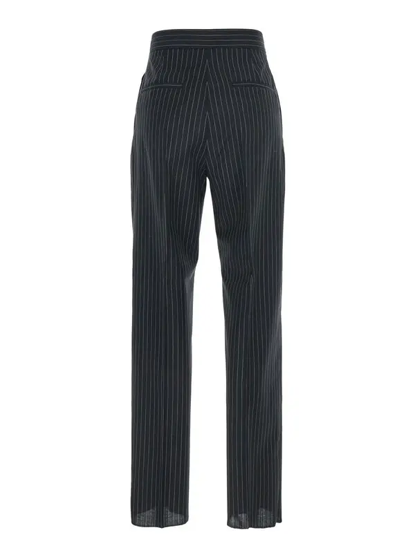 Max Mara Sesamo Striped Wool Trousers