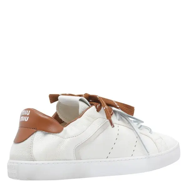 Miu Miu Logo Deco Leather Sneakers