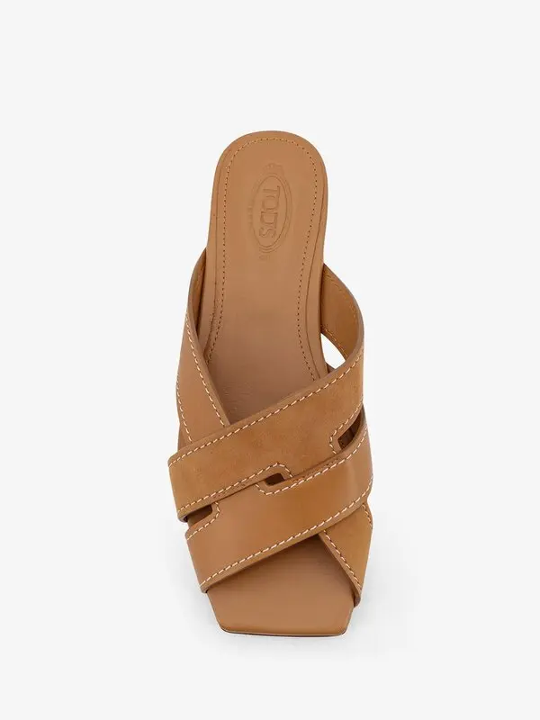 TOD'S Leather Sandals With Suede Detail - Multicolor