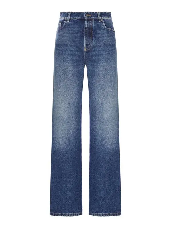 Miu Miu Wide-leg Jeans In Délavé-effect Denim - Blue
