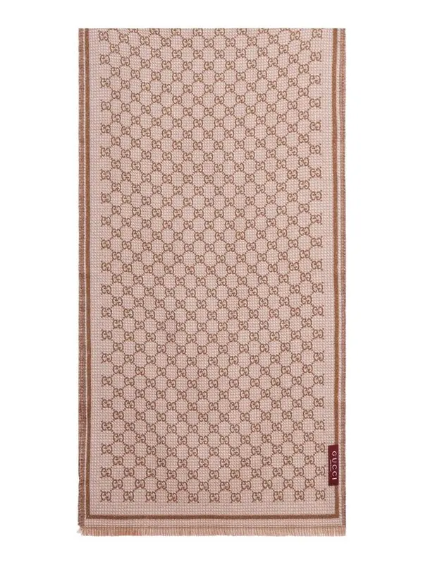 Gucci Double Side Gg Wool Scarf - Brown
