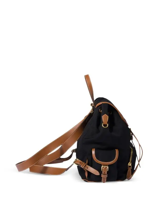 Miu Miu Canvas And Leather Large Backpack