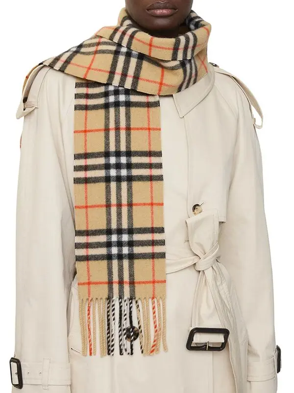 Burberry Thin Check Cashmere Scarf - Cream