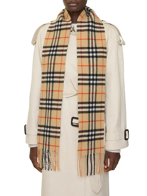 Burberry Thin Check Cashmere Scarf - Cream