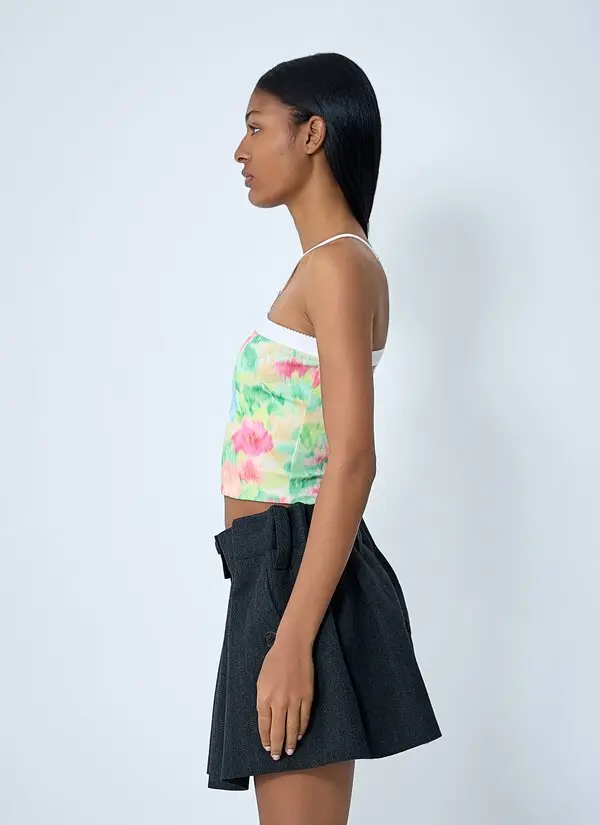 Prada Rib Floral Print Top
