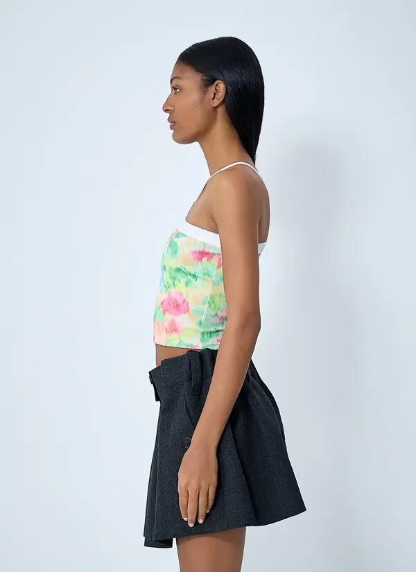Prada Rib Floral Print Top