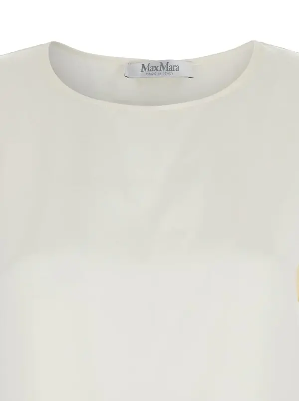 Max Mara Silk Short Sleeve Top - White