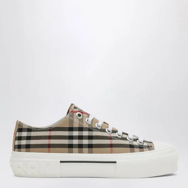 Burberry Vintage Check Low Top Sneakers - Cream