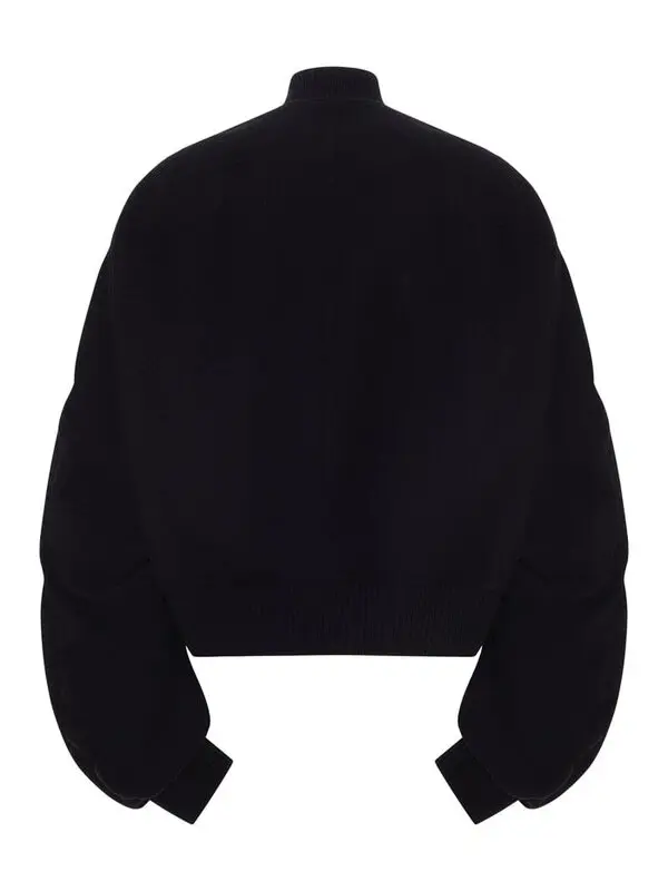 Rick Owens Cropped Bomber Jacket With Voluminous Sleeves