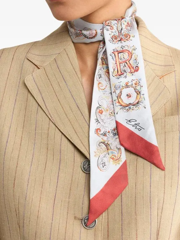 Etro Silk Paisley And Floral Motif Twilly - Multicolor