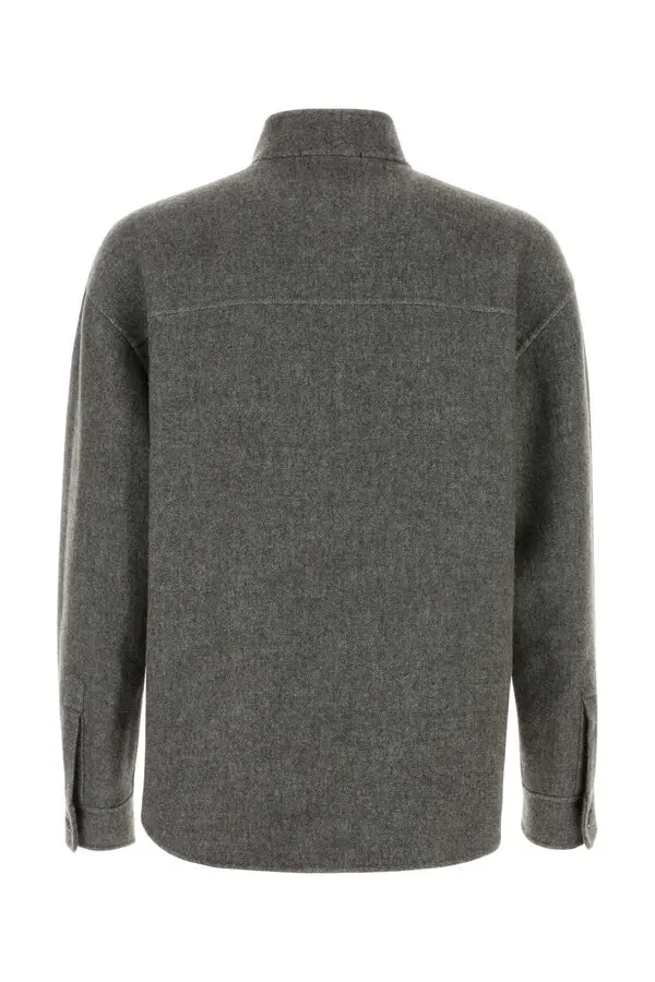 Giorgio Armani Grey Silk Blend Overshirt