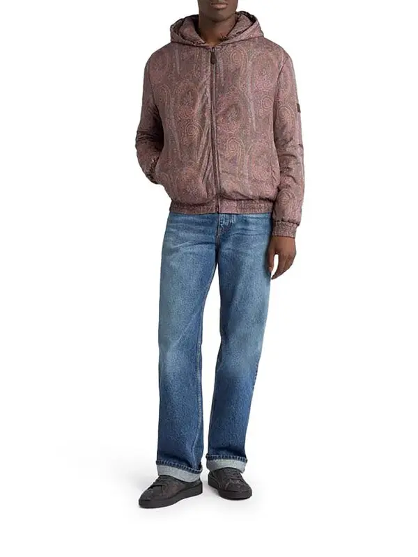 Etro Padded Bomber Jacket With Hood And Arnica Pattern