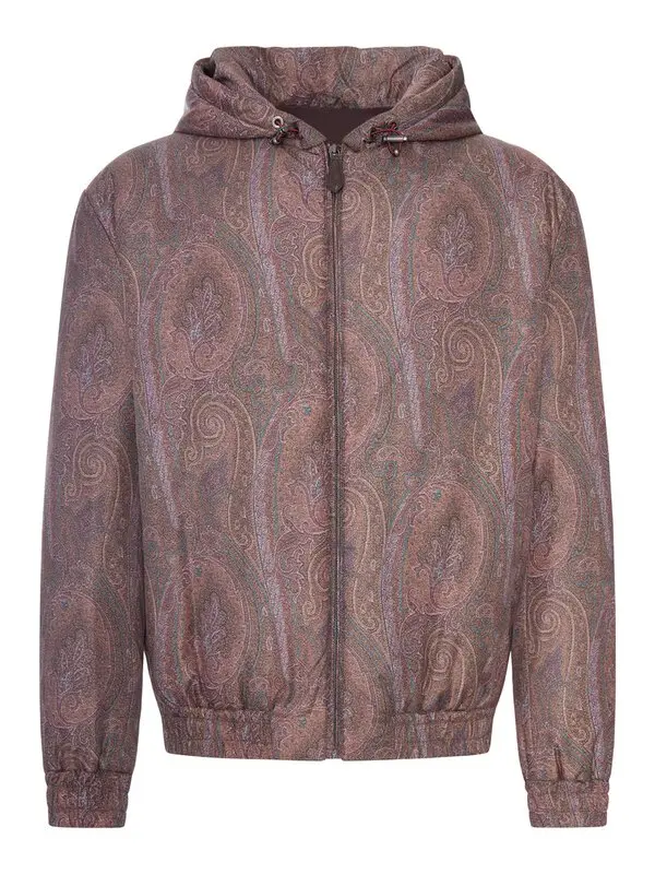 Etro Padded Arnica Pattern Bomber Jacket With Hood - Multicolor