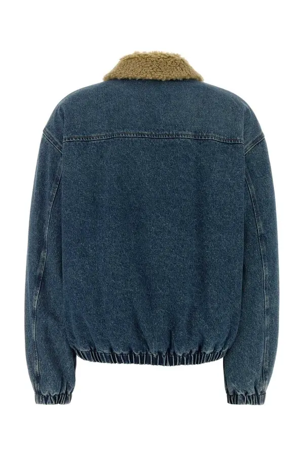 Miu Miu Denim Bomber Jacket - Blue