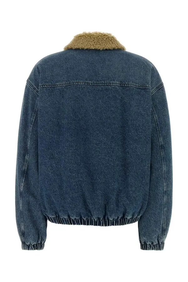 Miu Miu Denim Bomber Jacket - Blue