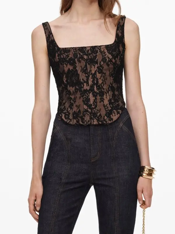 SELF-PORTRAIT Lace Corset Top