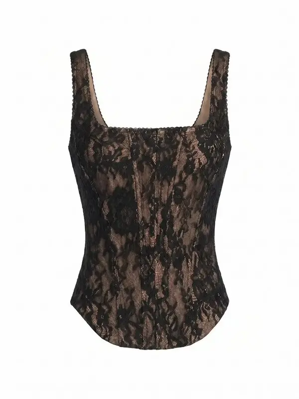 SELF-PORTRAIT Lace Corset Top - Multicolor
