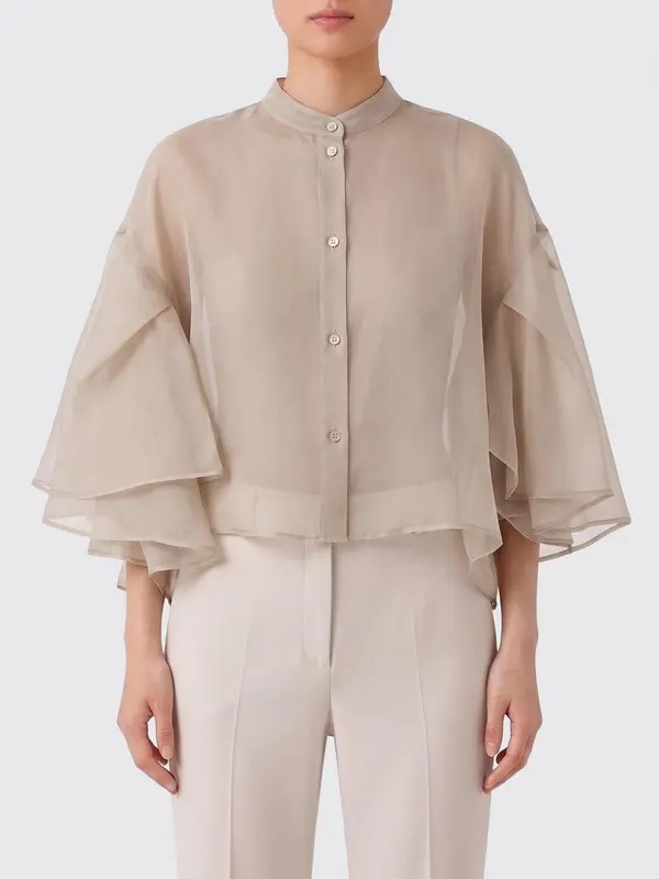 Max Mara Silk Cape Blouse - Cream