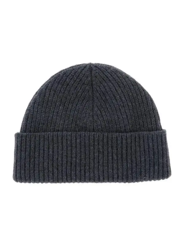 AMI Paris Wool Adc Embroidered Beanie - Gray