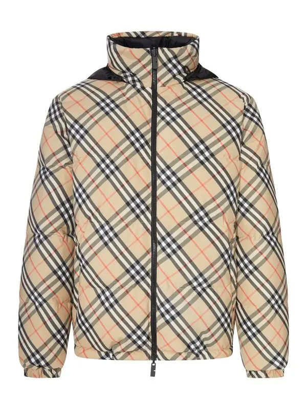 Burberry Snowdon Check Reversible Down Jacket - Black