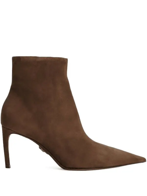 Dolce & Gabbana Devotion Pointed-toe Ankle Boots 75mm - Brown