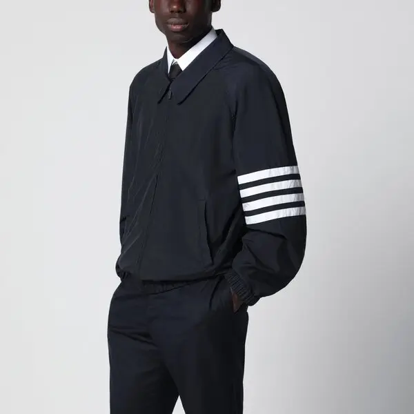 Thom Browne Lightweight Navy Zip-up Jacket