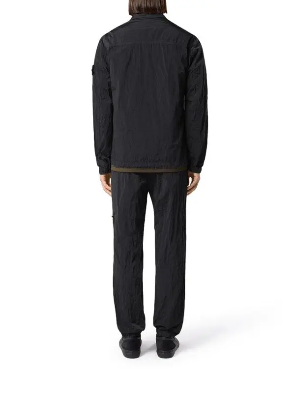 Stone Island Nylon Overshirt With Badge - Black