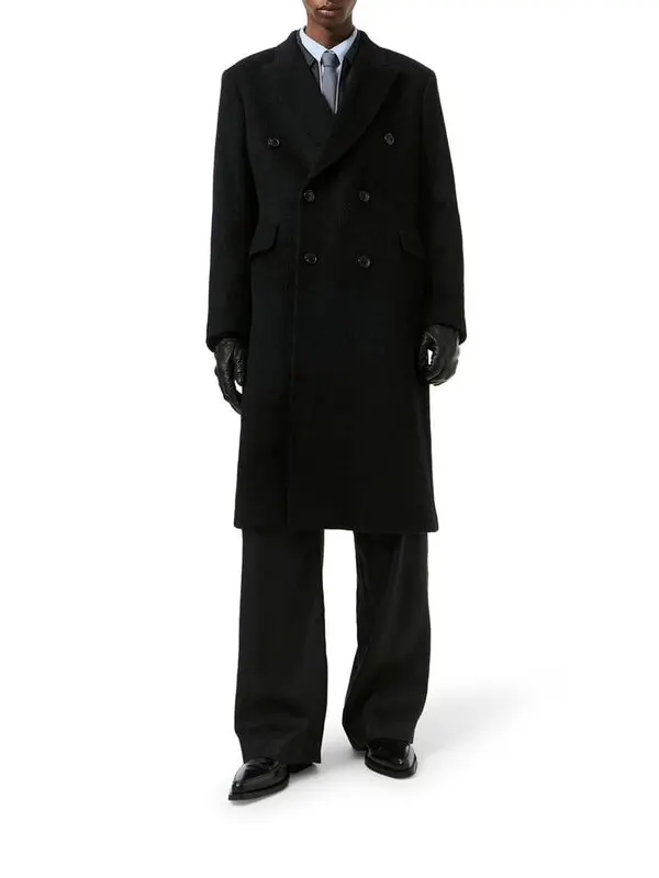 Our Legacy Whale Double-breasted Mohair Wool Coat - Black