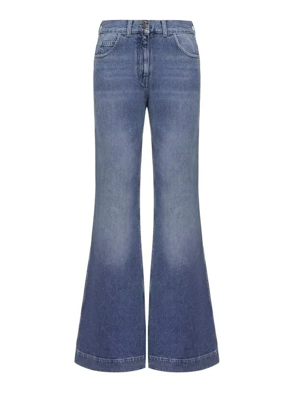 Moncler Wide Leg Denim Jeans - Blue