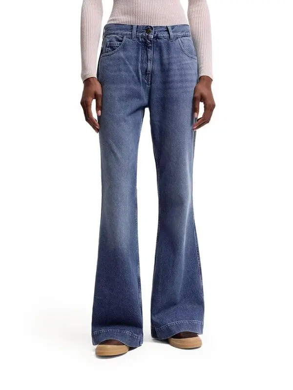 Moncler Wide Leg Denim Jeans - Blue
