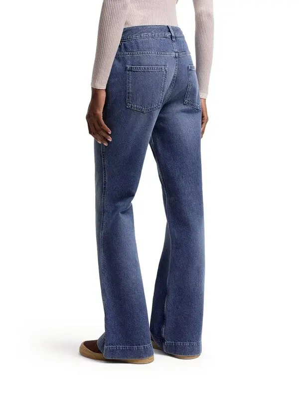 Moncler Wide Leg Denim Jeans - Blue