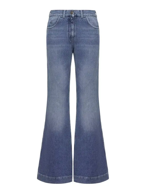 Moncler Wide Leg Denim Jeans - Blue