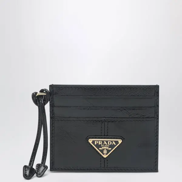 Prada Leather Card Holder With Triangle Logo