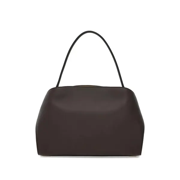 FERRAGAMO Soft Hug Calfskin Shoulder Bag - Brown