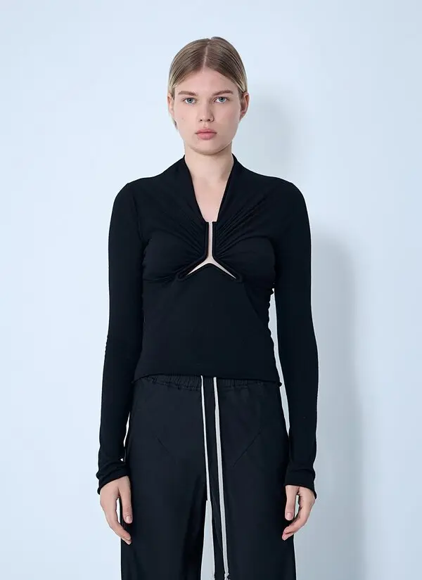 Rick Owens Allanah Long Sleeve Top - Black